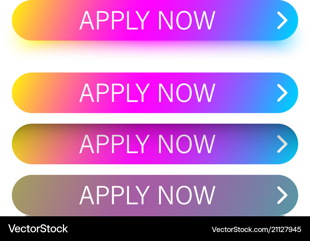 Colorful apply now web buttons isolated on white Vector Image