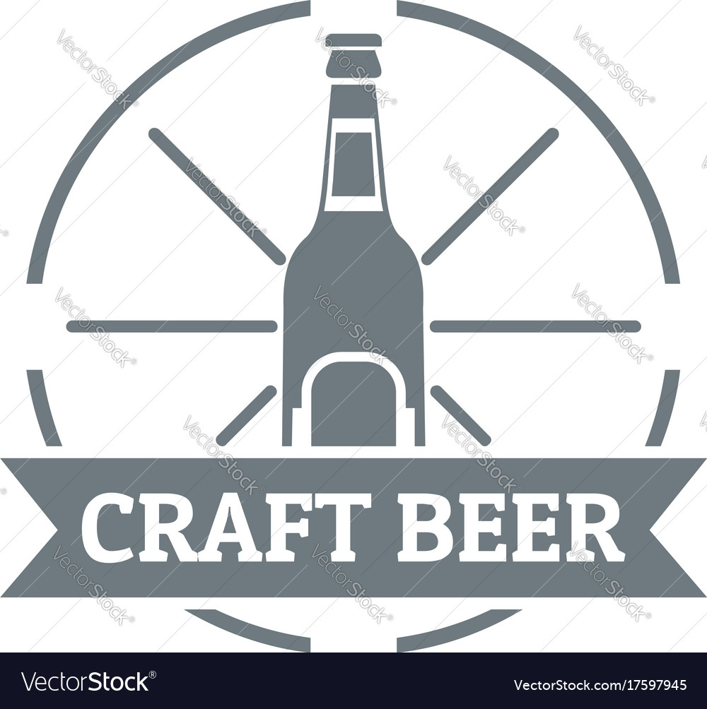 Craft beer logo simple gray style Royalty Free Vector Image