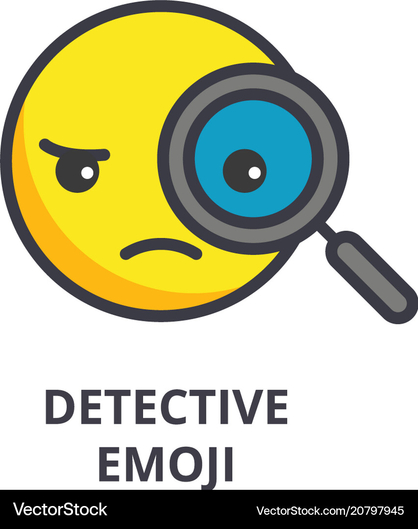 Detective emoji line icon sign Royalty Free Vector Image