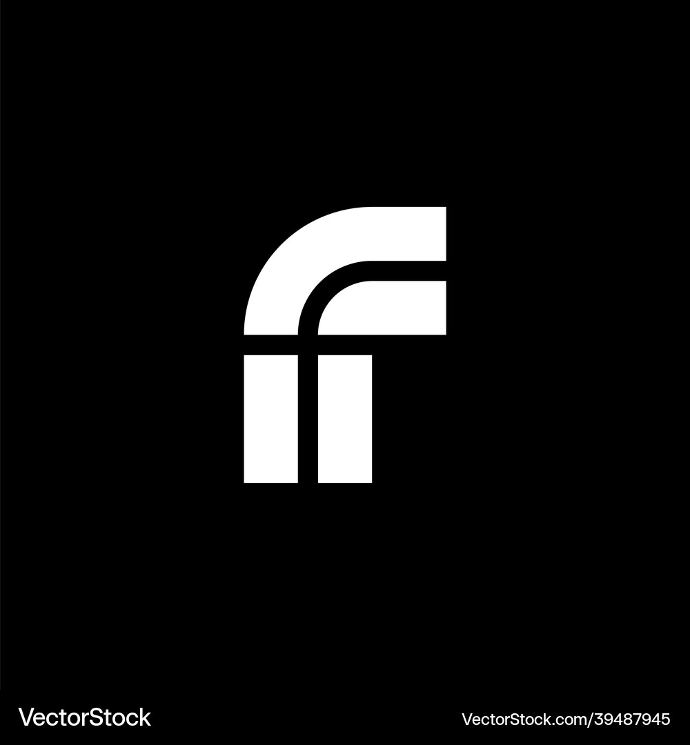 Double sided geometric lines logo letter f Vector Image