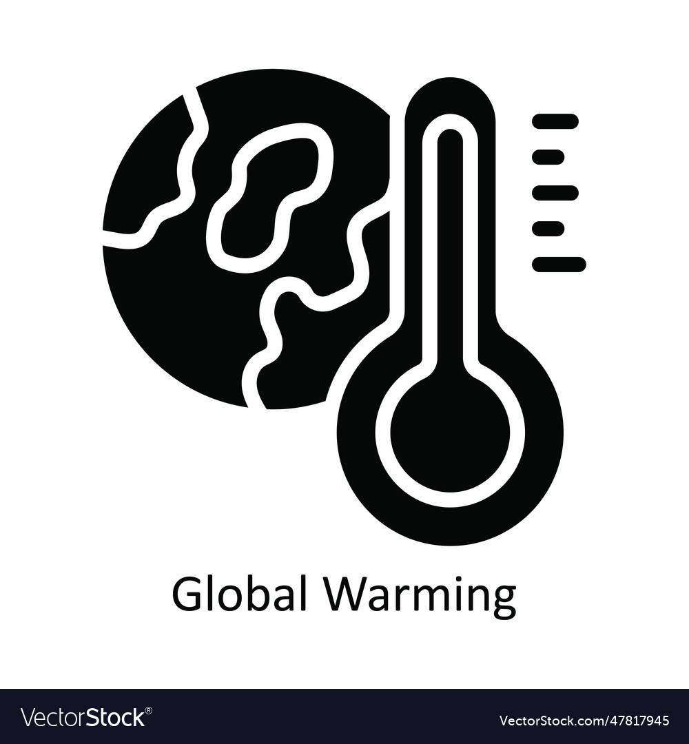 Global warming solid icon design Royalty Free Vector Image