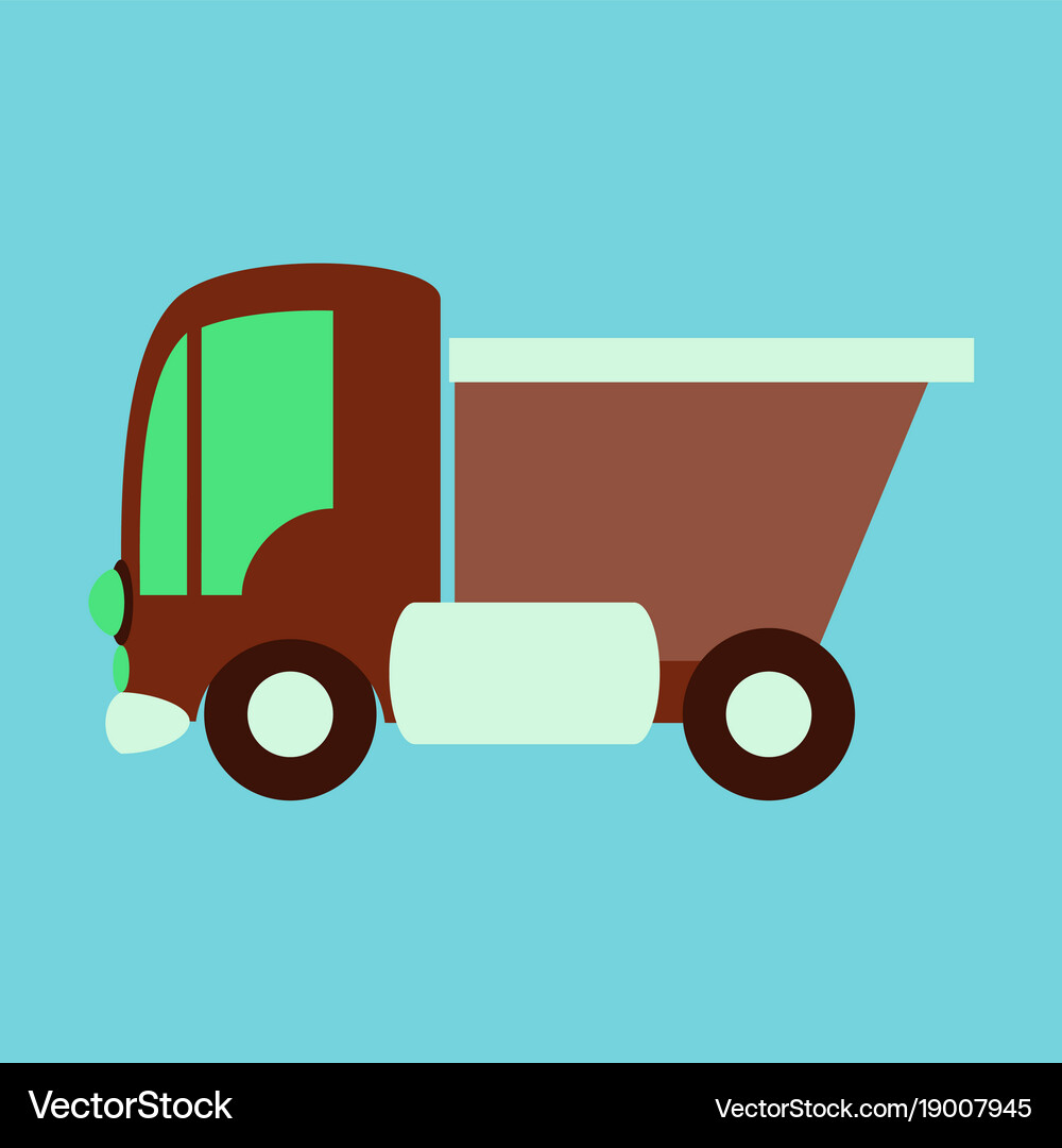 Icon in flat design truck toy Royalty Free Vector Image