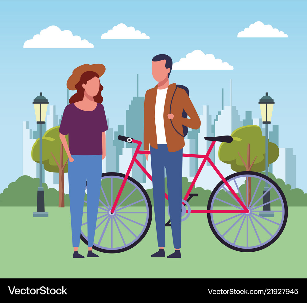People at park cartoons Royalty Free Vector Image