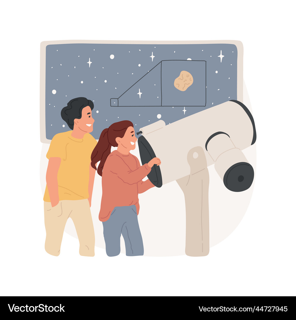Planetarium trip isolated cartoon Royalty Free Vector Image