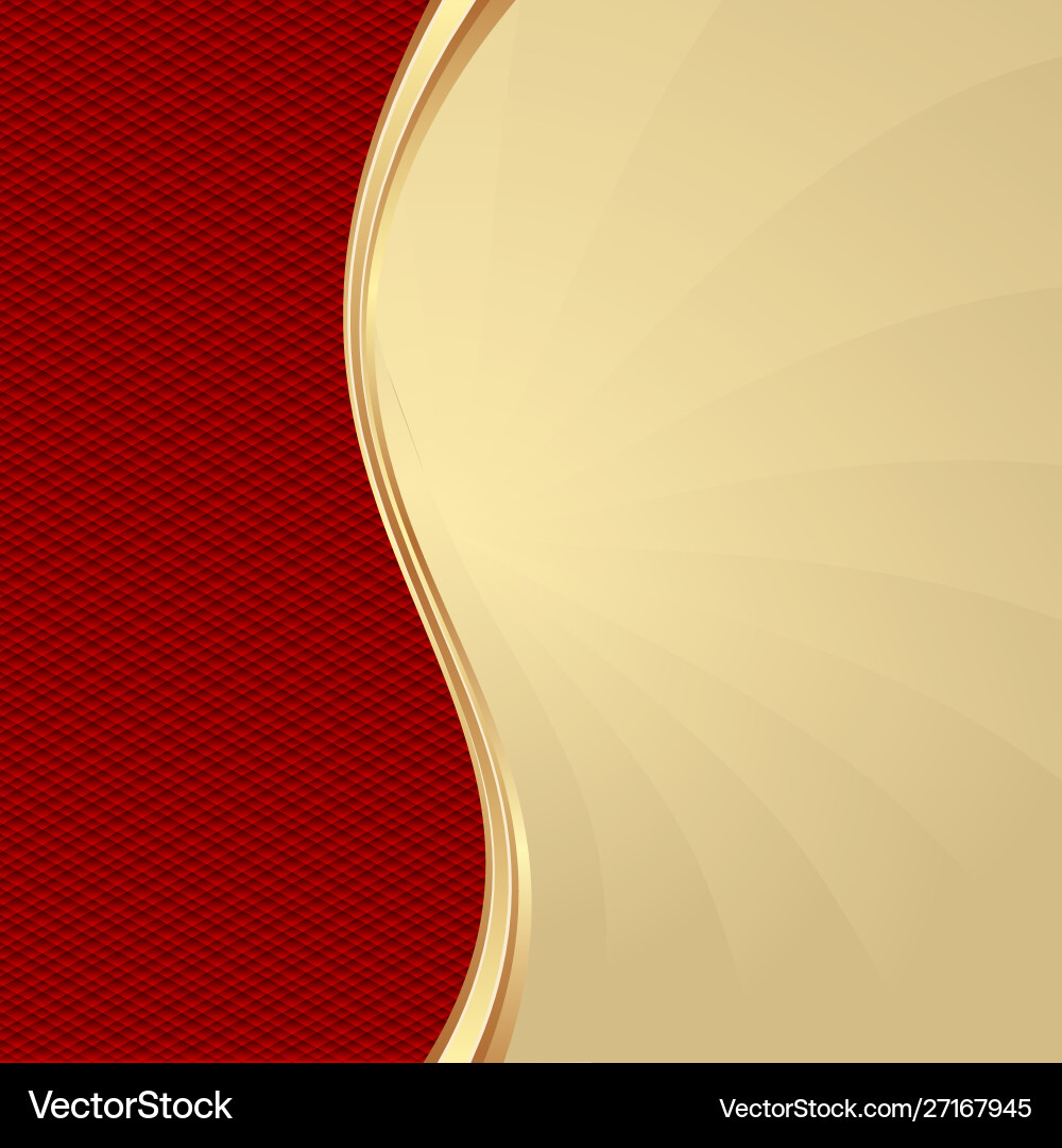 Red and golden wavy textured background Royalty Free Vector