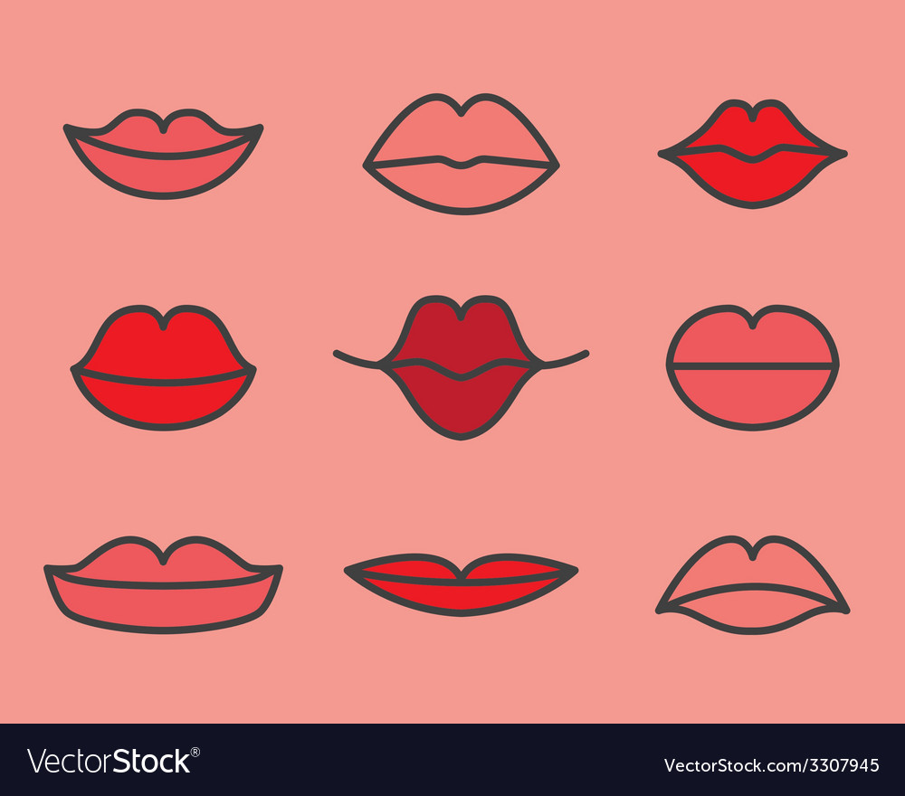 Red lips Royalty Free Vector Image - VectorStock