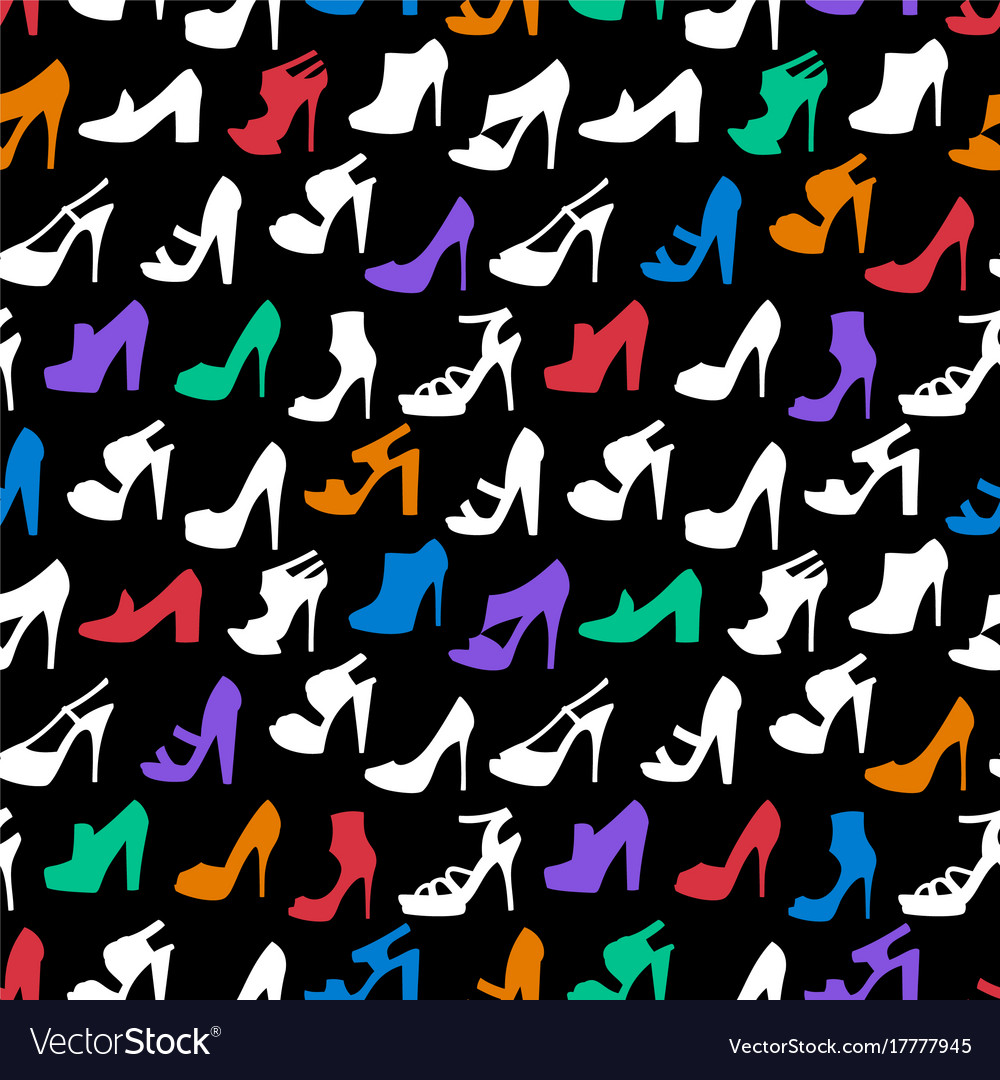 Seamless shoes pattern Royalty Free Vector Image