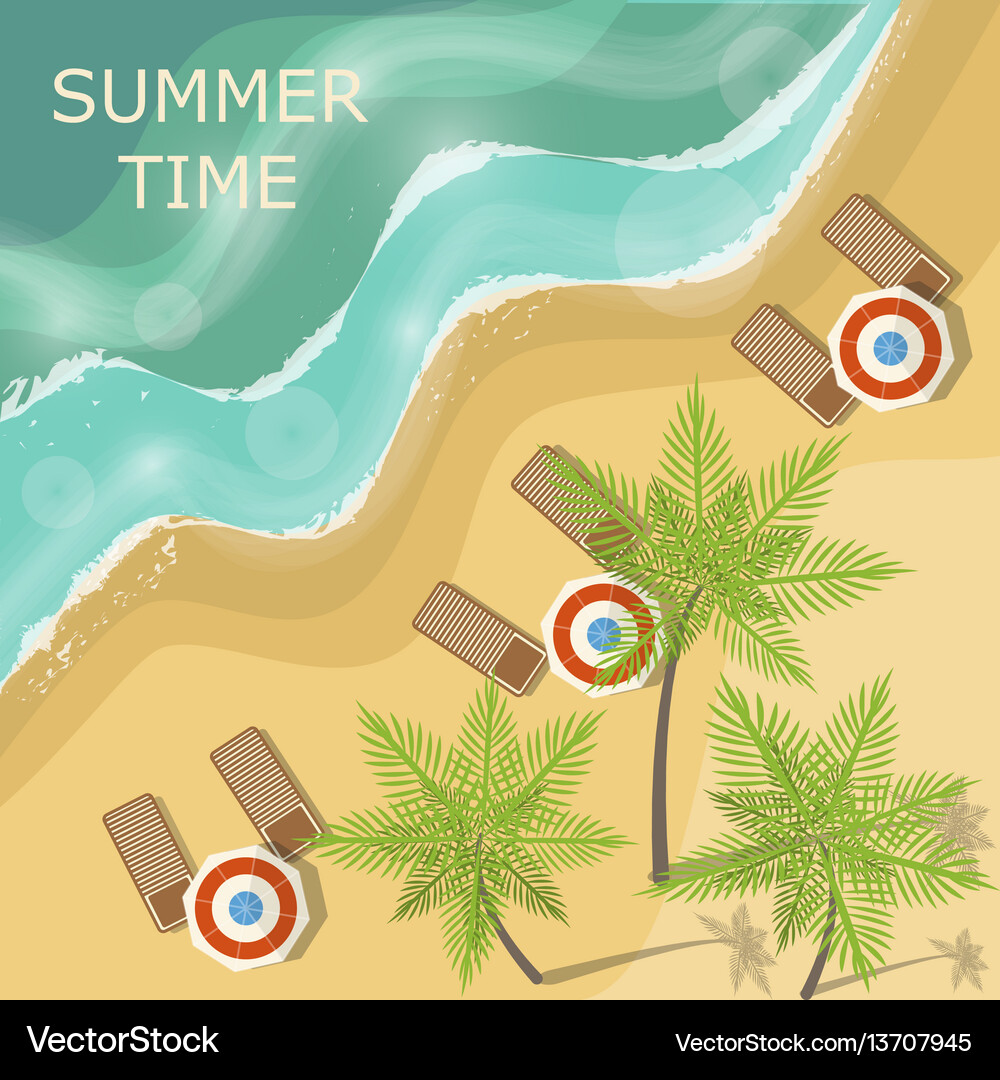 Summer beach landscape Royalty Free Vector Image