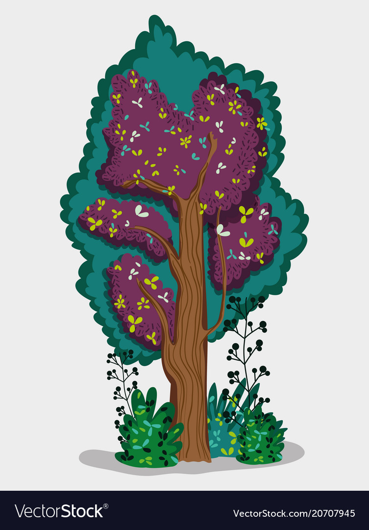 Tree forest isolated Royalty Free Vector Image