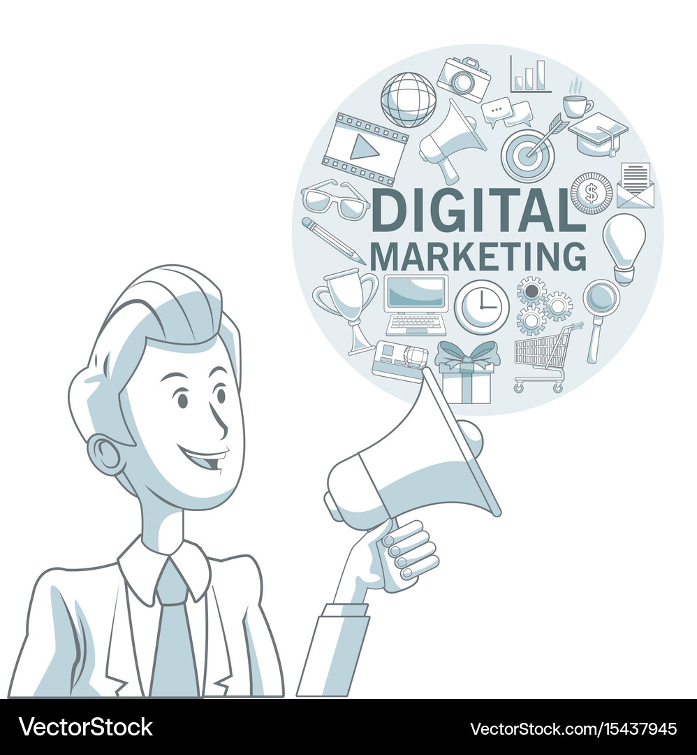 White background with color sections of executive Vector Image