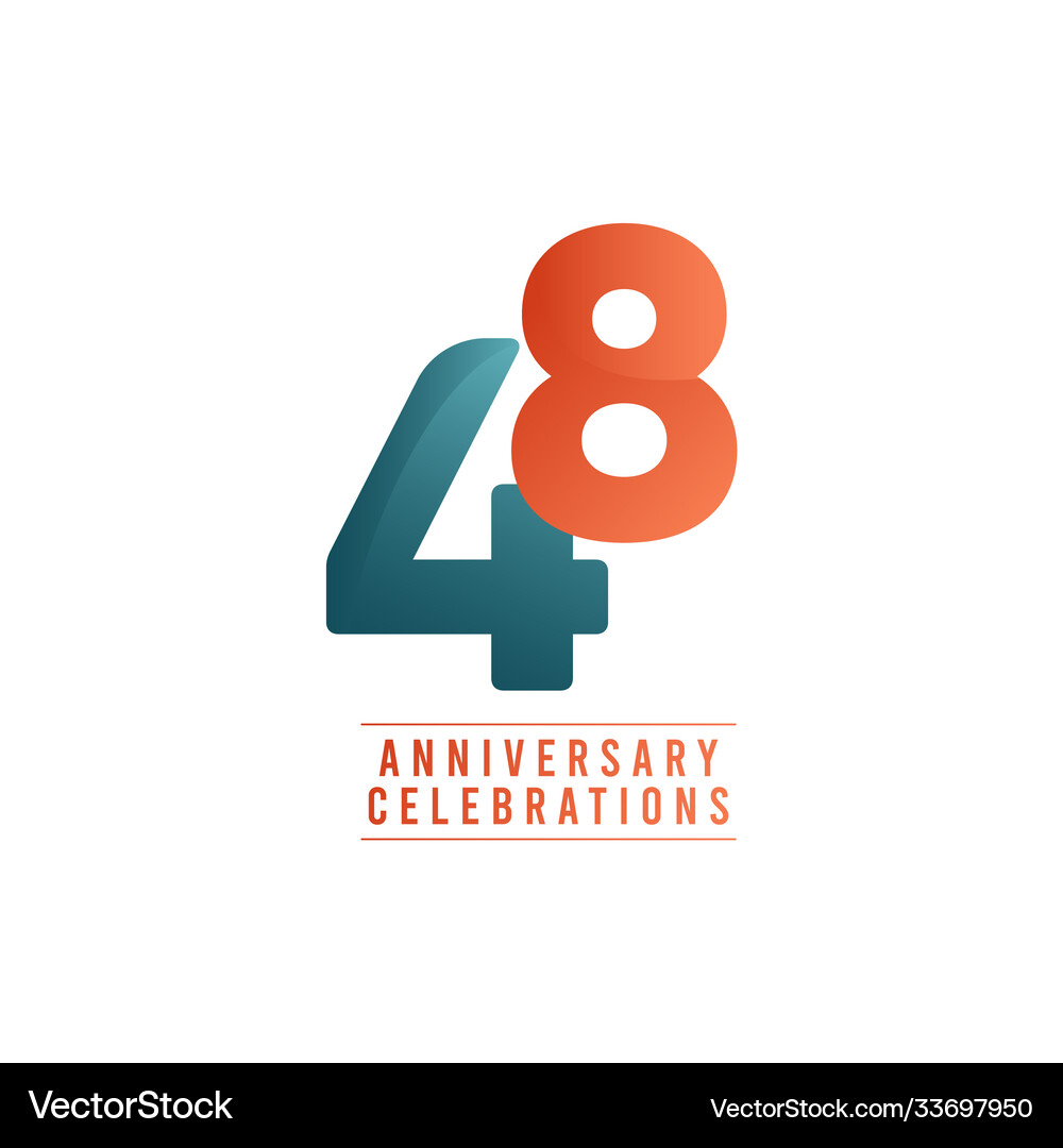 48 years anniversary celebrations template design Vector Image