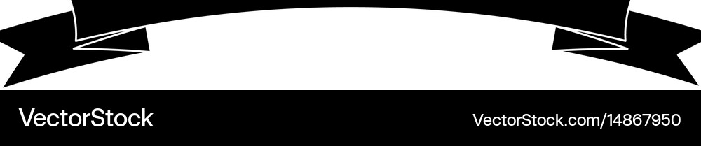 Black ribbon banner ornament element style Vector Image