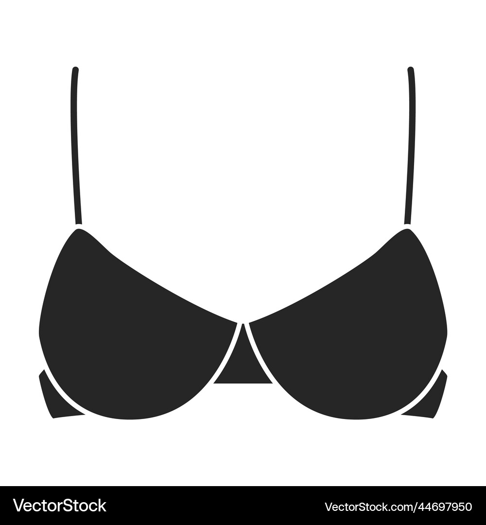 Bra iconoutline icon isolated on white Royalty Free Vector