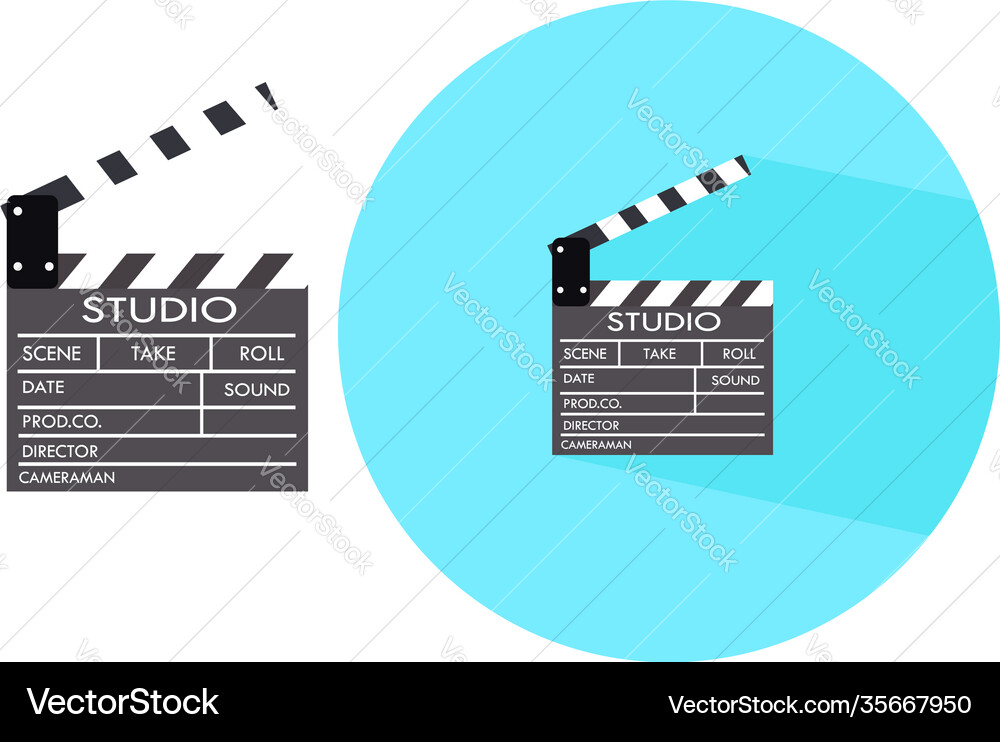 Clapper Board On White Background Royalty Free Vector Image