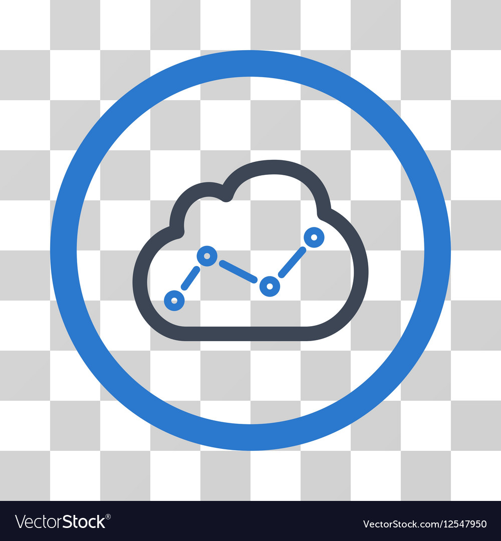 Cloud analytics flat rounded icon Royalty Free Vector Image