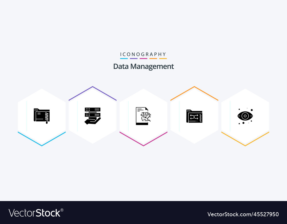 Data management 25 glyph icon pack including Vector Image