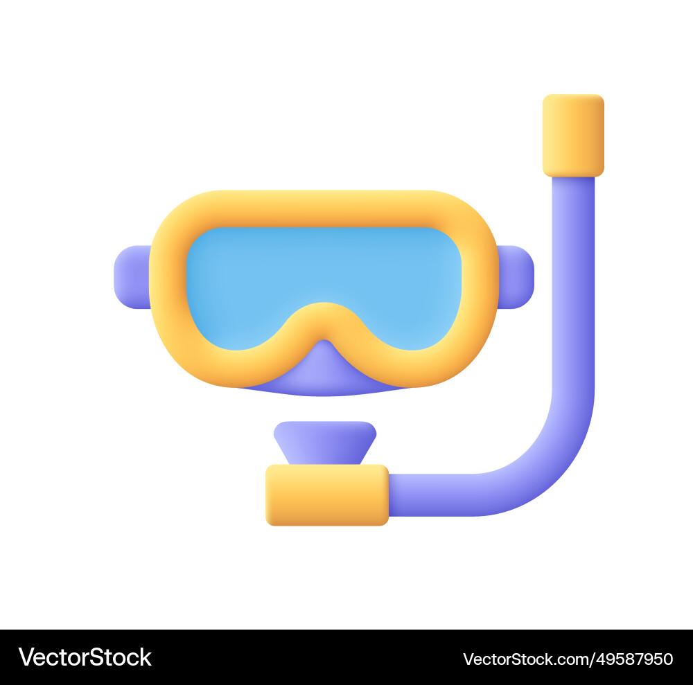 Diving mask and snorkeling concept 3d Royalty Free Vector