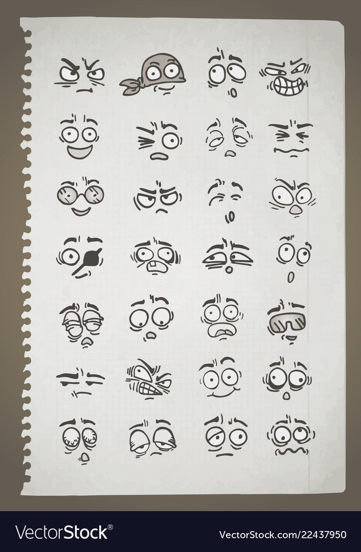 Expression faces Royalty Free Vector Image - VectorStock