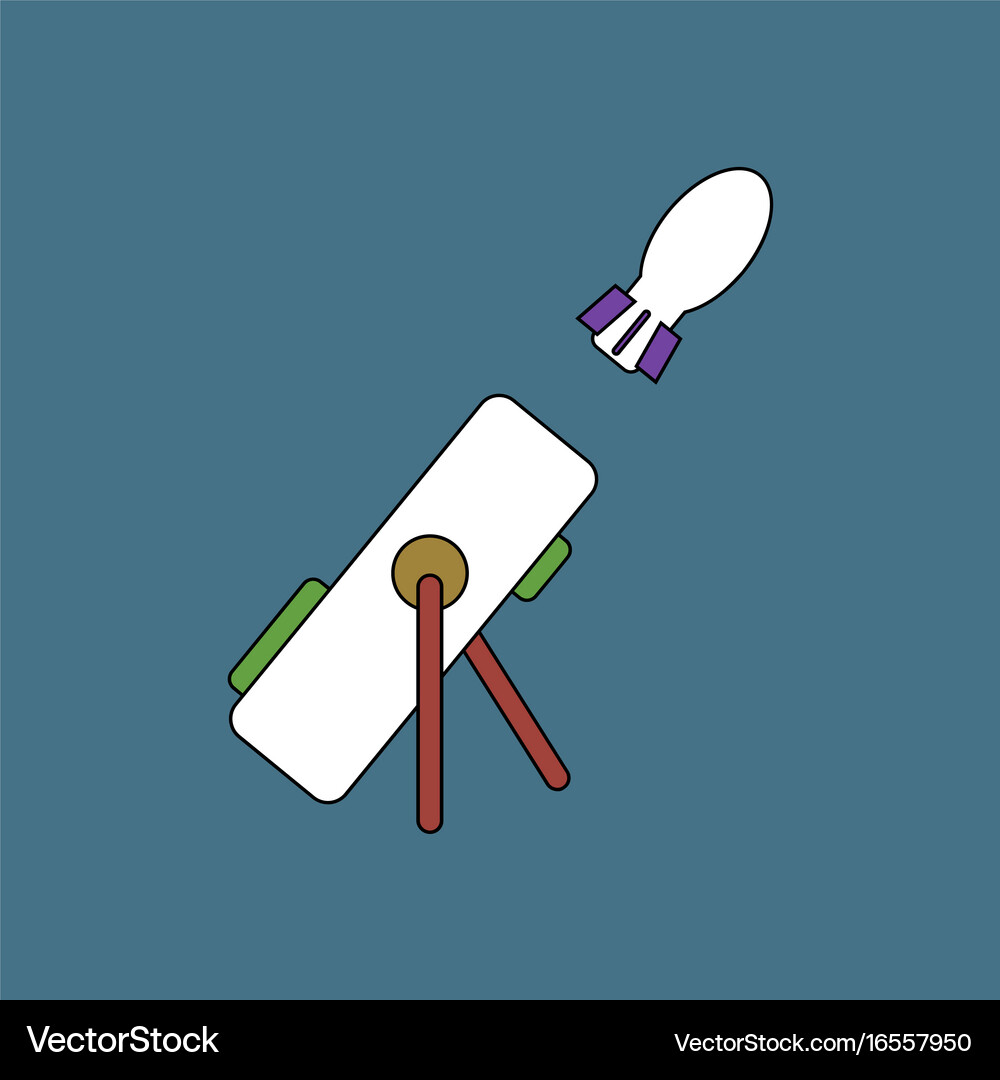 Flat icon design collection military mortar Vector Image