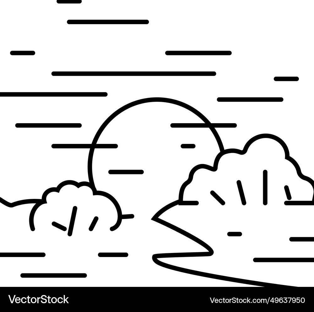 Horizont sunset sun summer sunlight line icon Vector Image