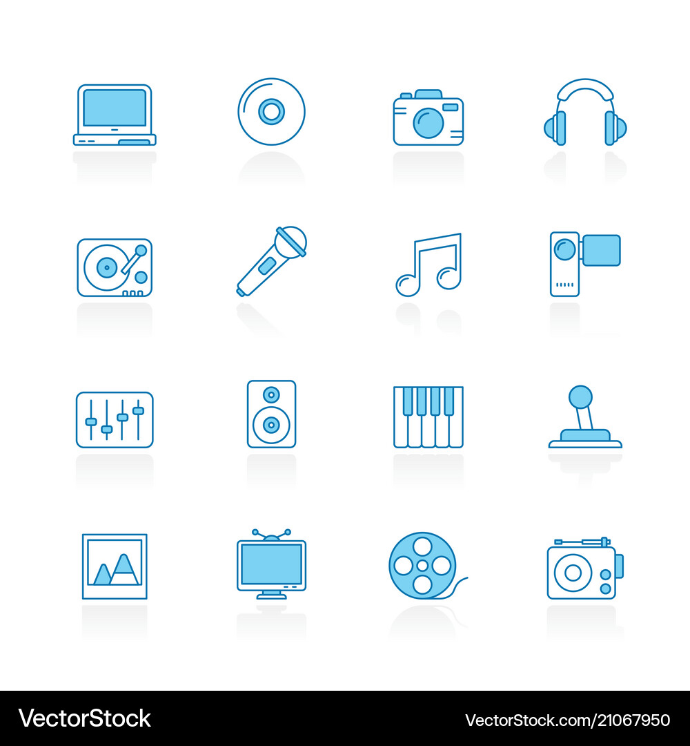 Line with blue background media entertainment Vector Image