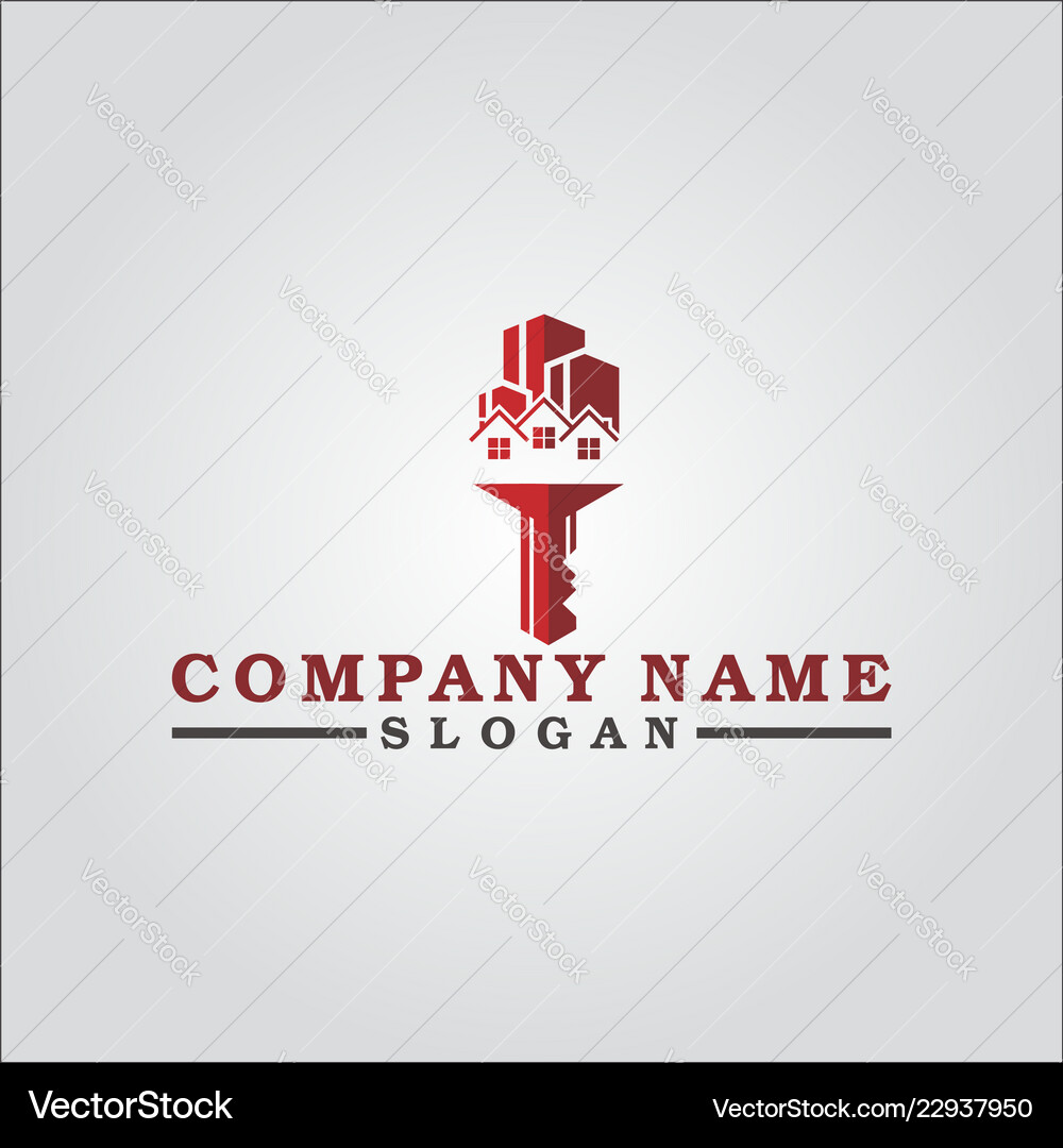 Red real estate key Royalty Free Vector Image - VectorStock