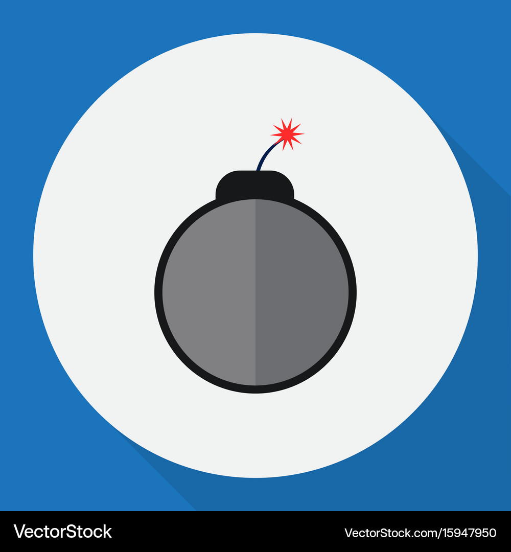 Safety symbol on bomb flat Royalty Free Vector Image
