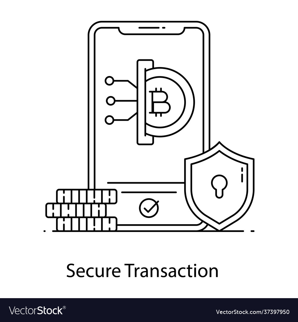 Secure Transaction Royalty Free Vector Image Vectorstock