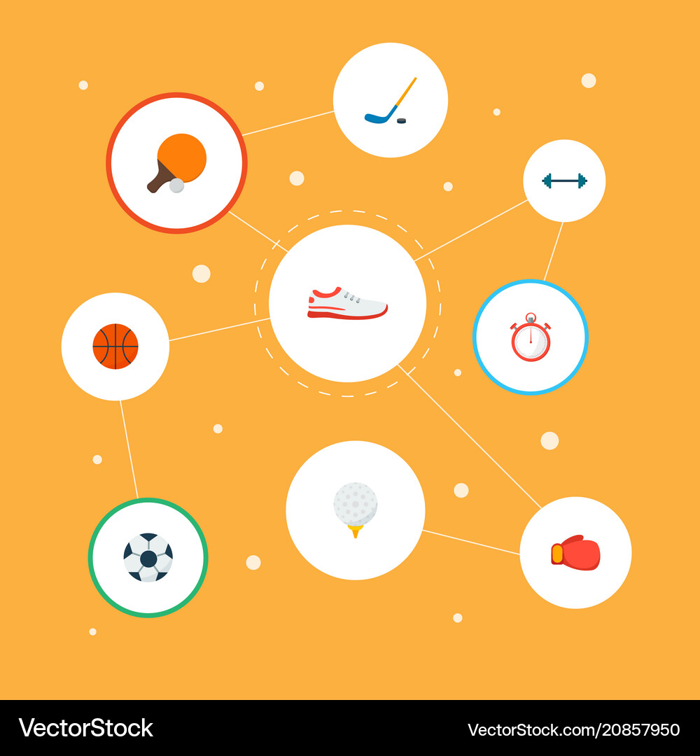 Set activity icons flat style symbols Royalty Free Vector