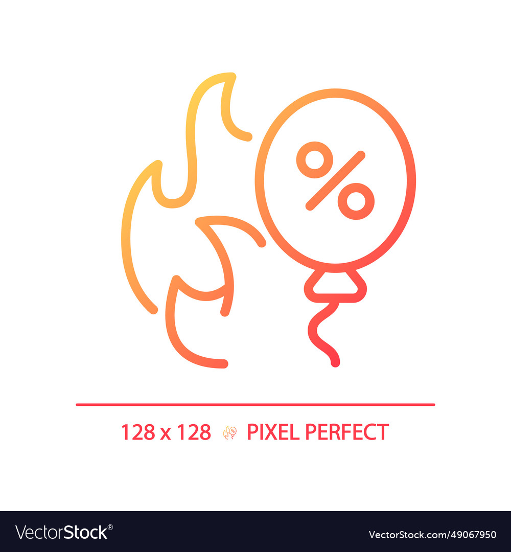 Simple thin linear gradient flame and balloon Vector Image