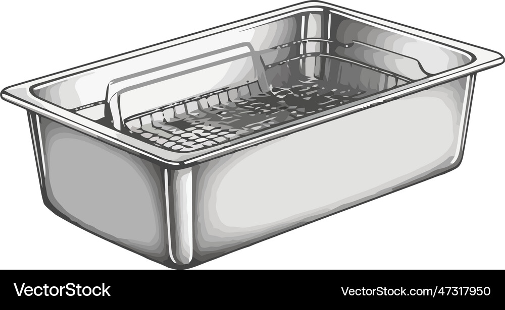 Stainless steel cooking pan Royalty Free Vector Image