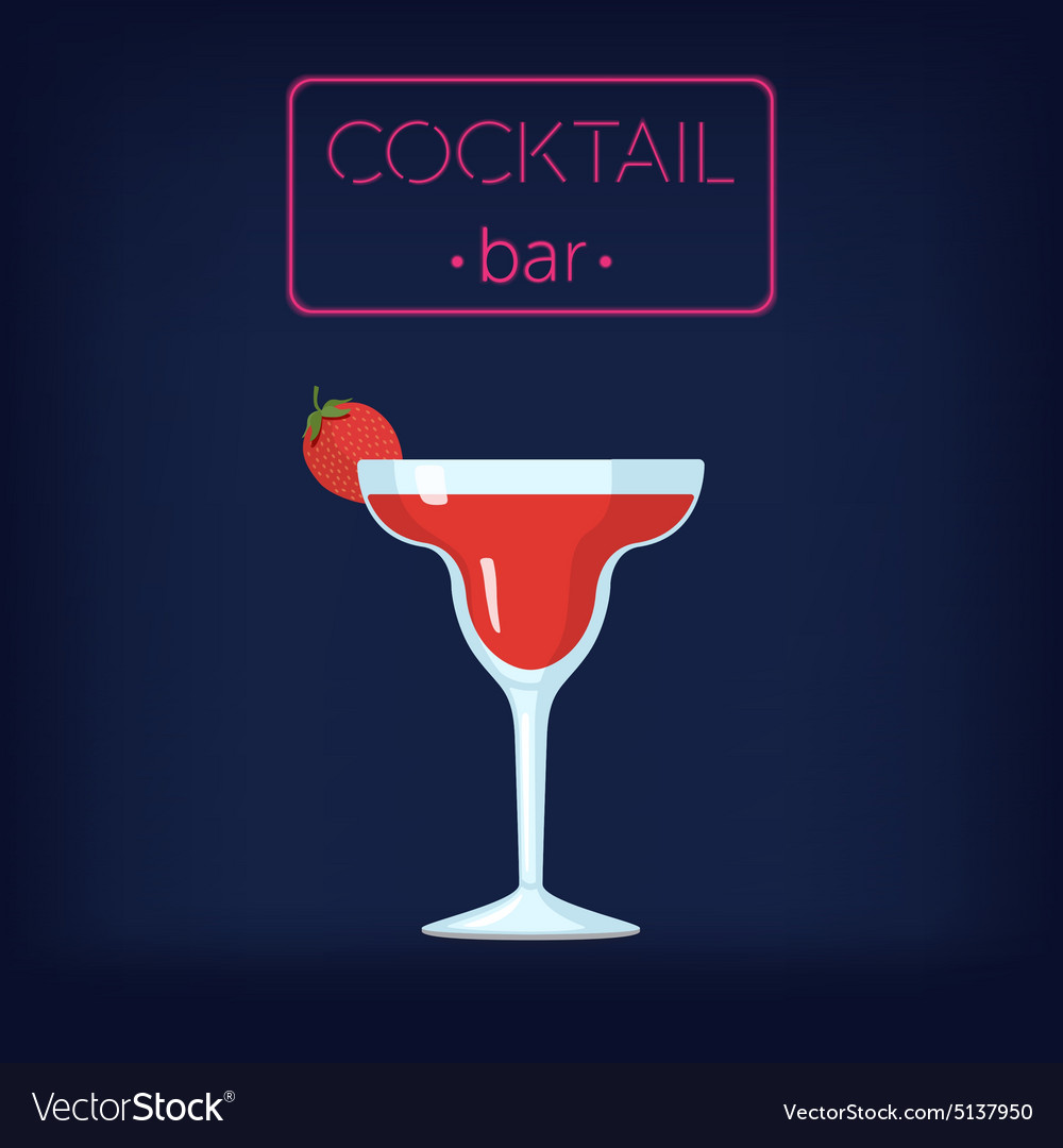 Strawberry Daiquiri Cocktail Royalty Free Vector Image