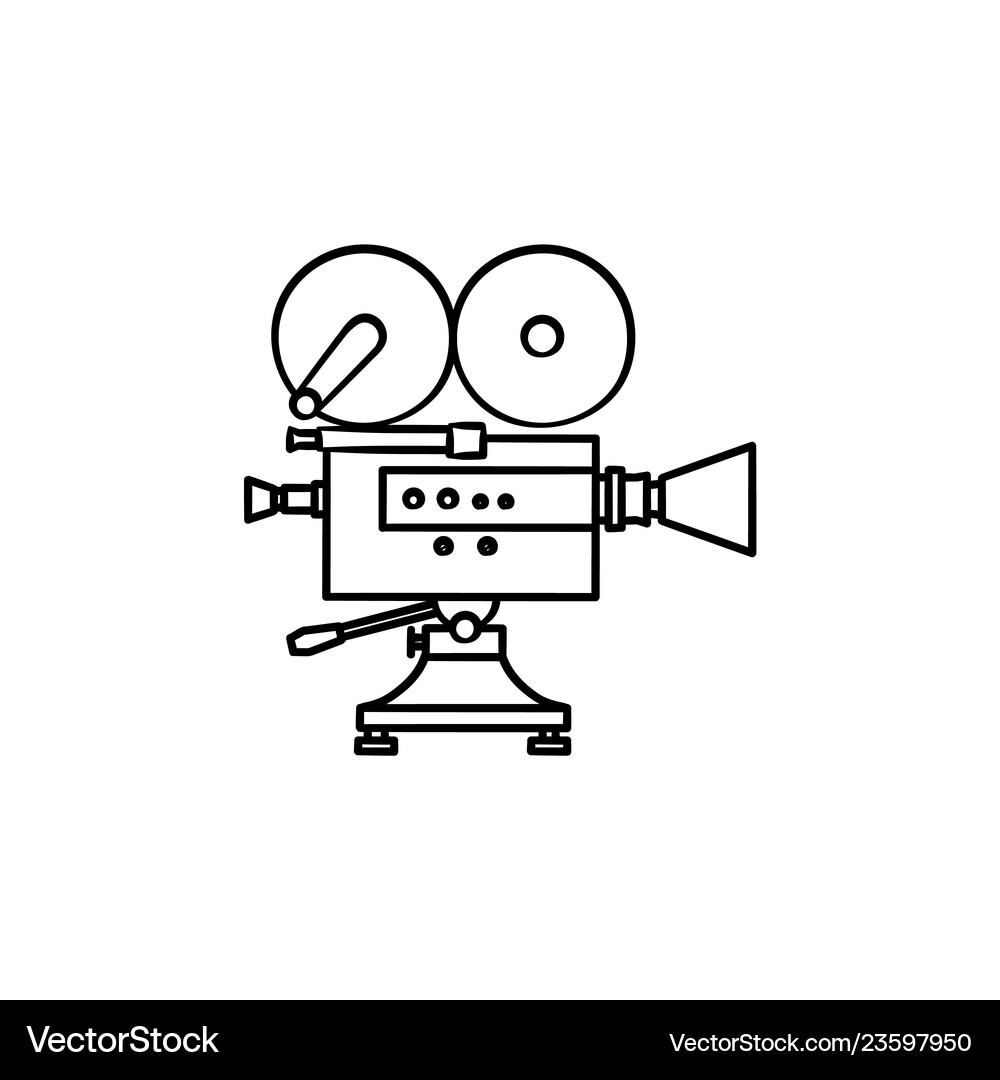 Video camera hand drawn outline doodle icon Vector Image