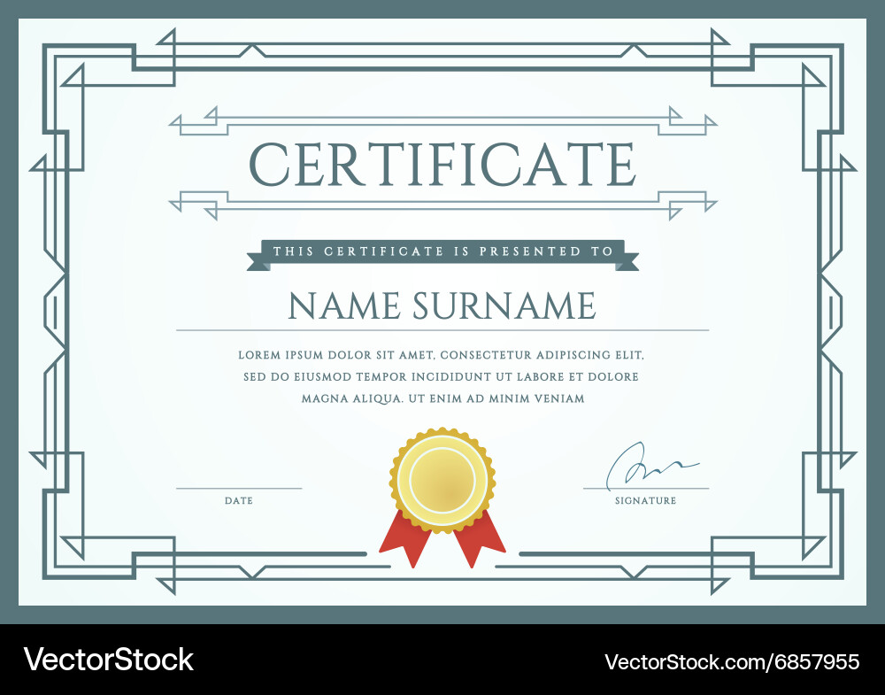 Certificate or diploma template ready for print Vector Image