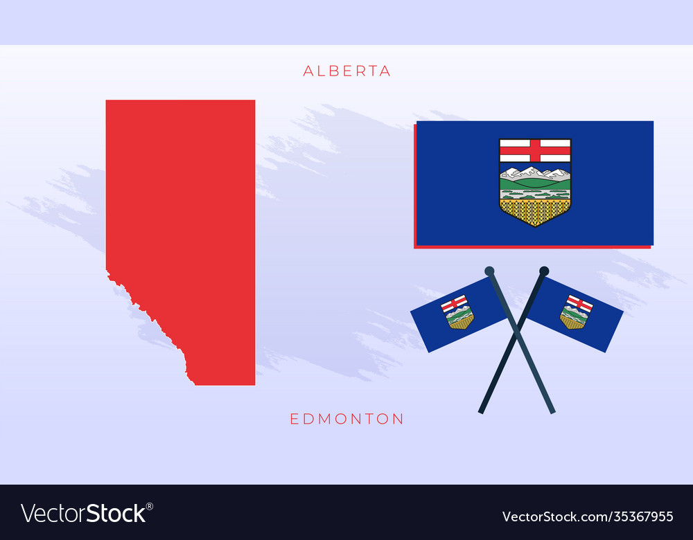 Flag alberta map Royalty Free Vector Image - VectorStock