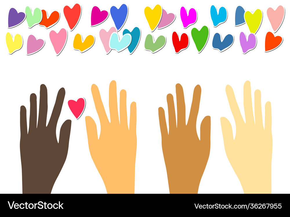 Hands and hearts template holiday pattern Vector Image