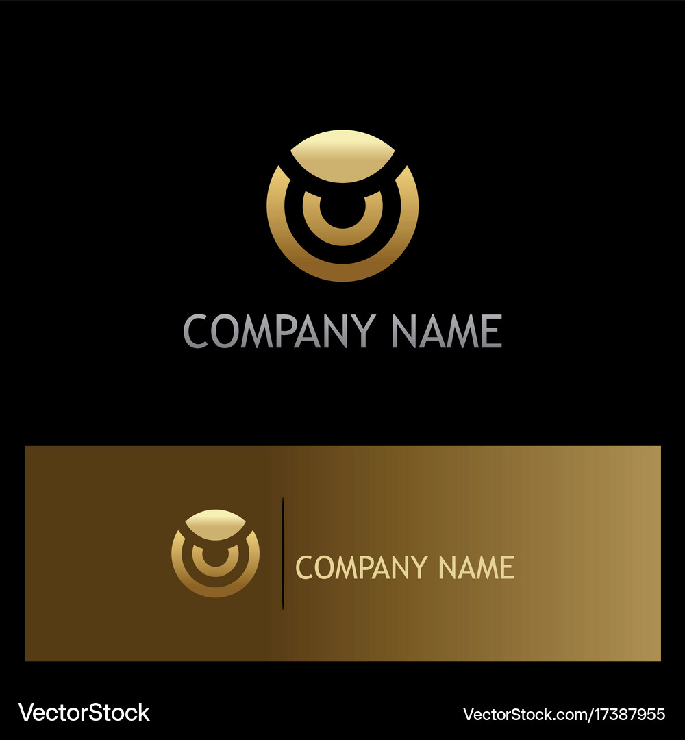 Round gold company logo Royalty Free Vector Image