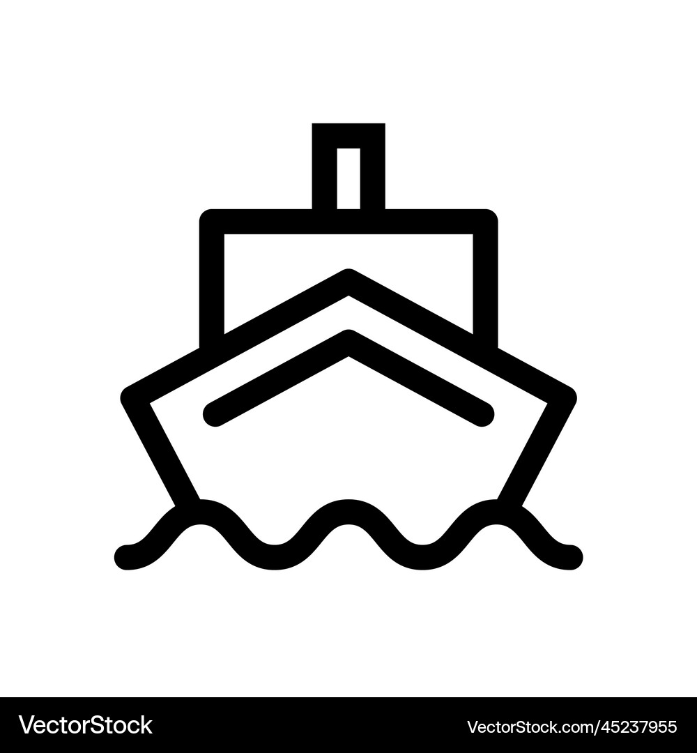 Sea and ship icon or boat Royalty Free Vector Image