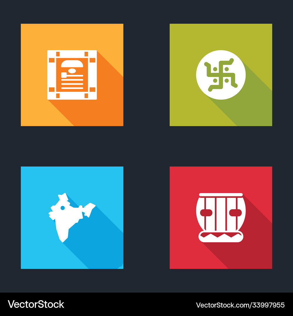 Set india constitution day hindu swastika map Vector Image