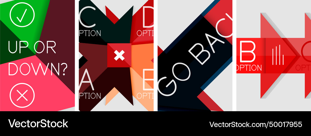 Set of minimal arrow posters Royalty Free Vector Image