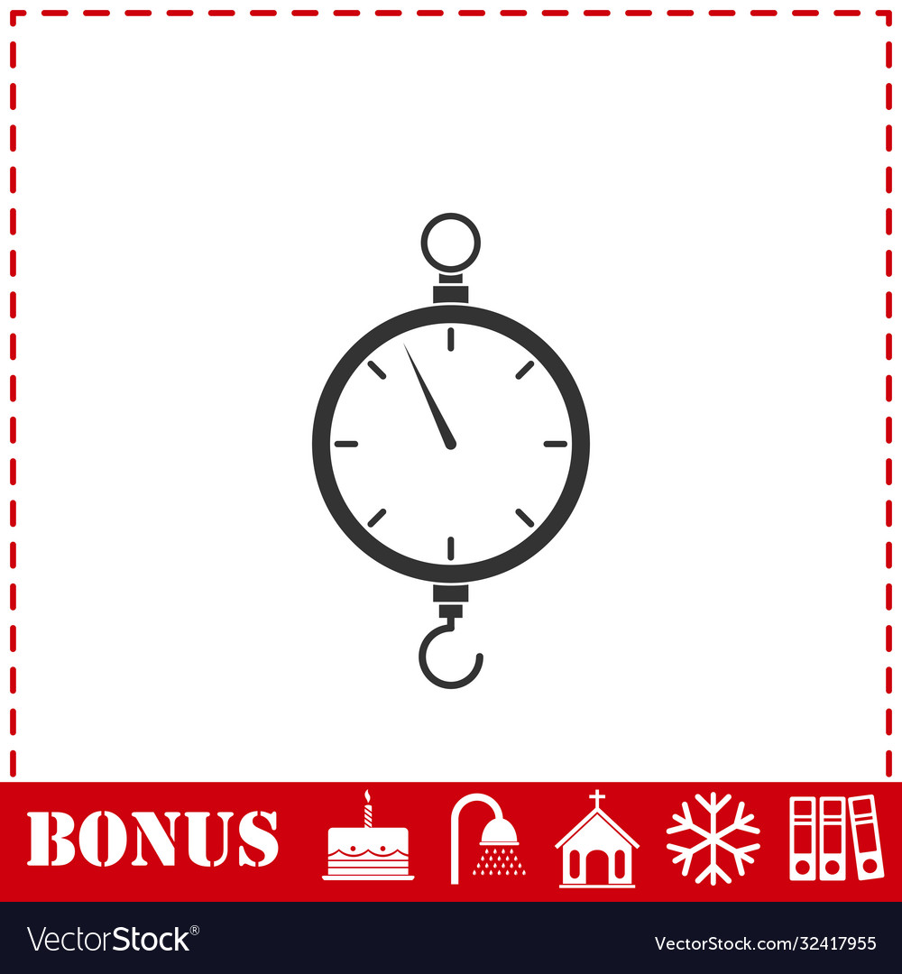 Spring scale icon flat Royalty Free Vector Image