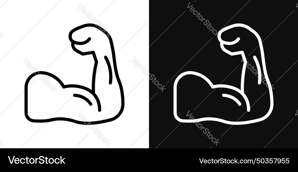 Strong hand icon set muscle flex power symbol Vector Image