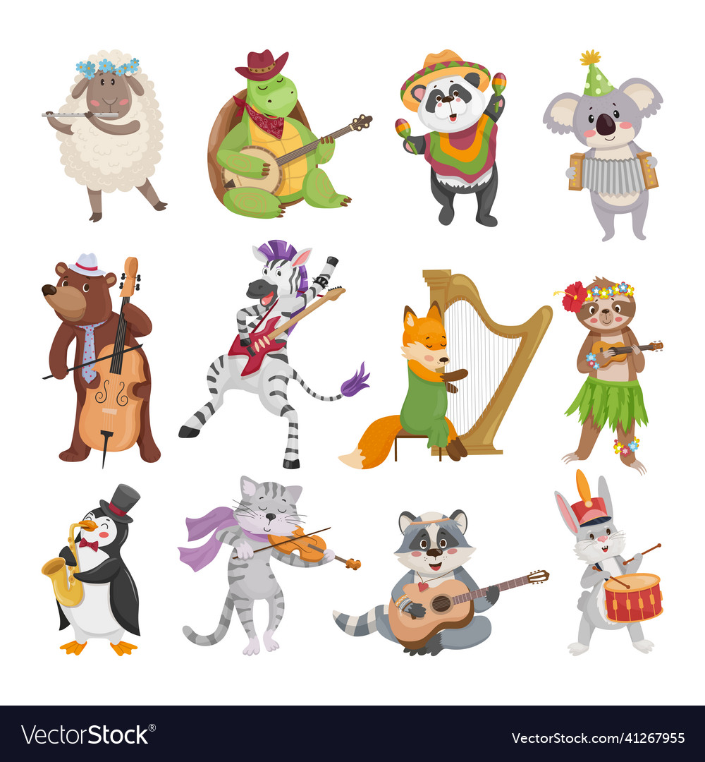 Animals Playing Instruments Clip Art
