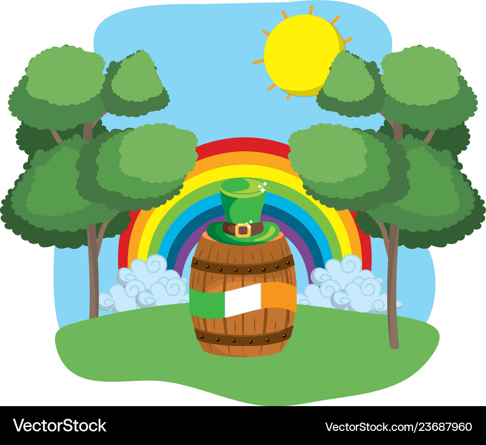 Barrel with irish flag Royalty Free Vector Image