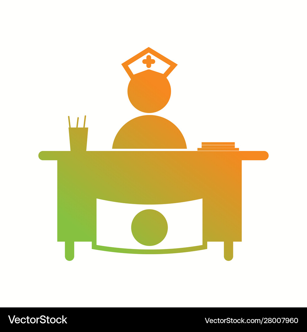 Beautiful hospital reception glyph icon Royalty Free Vector