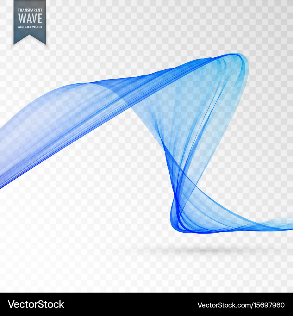 Blue Wave Transparent Background Royalty Free Vector Image