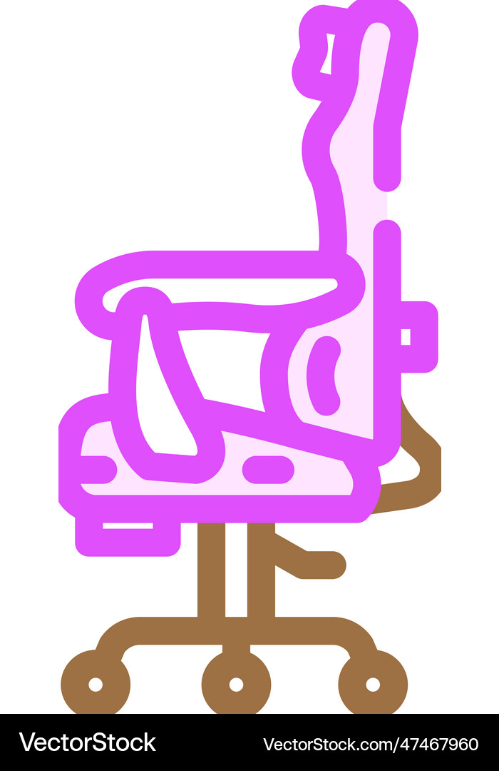 Chair gaming pc color icon Royalty Free Vector Image