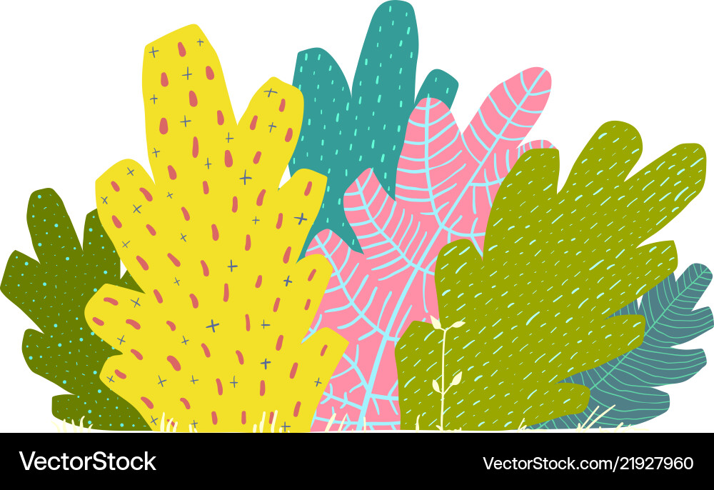 Colorful bush cartoon Royalty Free Vector Image