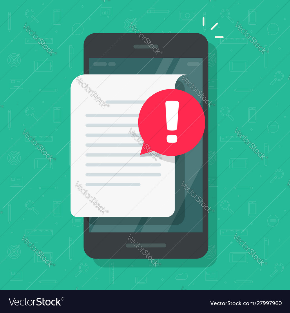 Document with alert or error notification bubble Vector Image