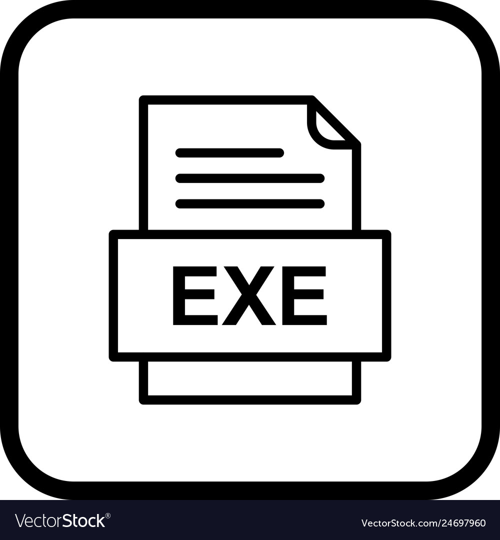 Exe file document icon Royalty Free Vector Image